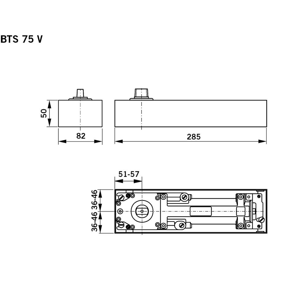 DORMA Bodentürschliesser BTS 75 V, Deckplatte Edelstahl | bestellen
