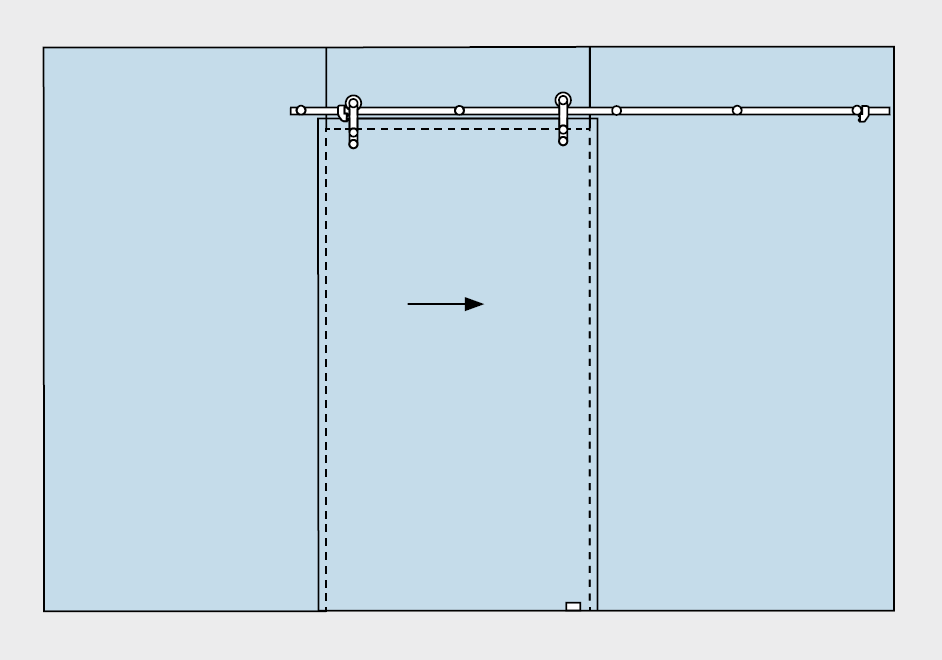 DORMA Manet Compact 6.1 Schiebetürset mit versenkten Punkthaltern ...