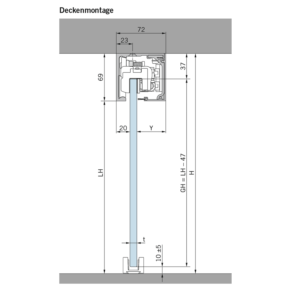 Dorma MUTO Premium XL 80 – 2-flügeliges Schiebetürbeschlag-Set für ...