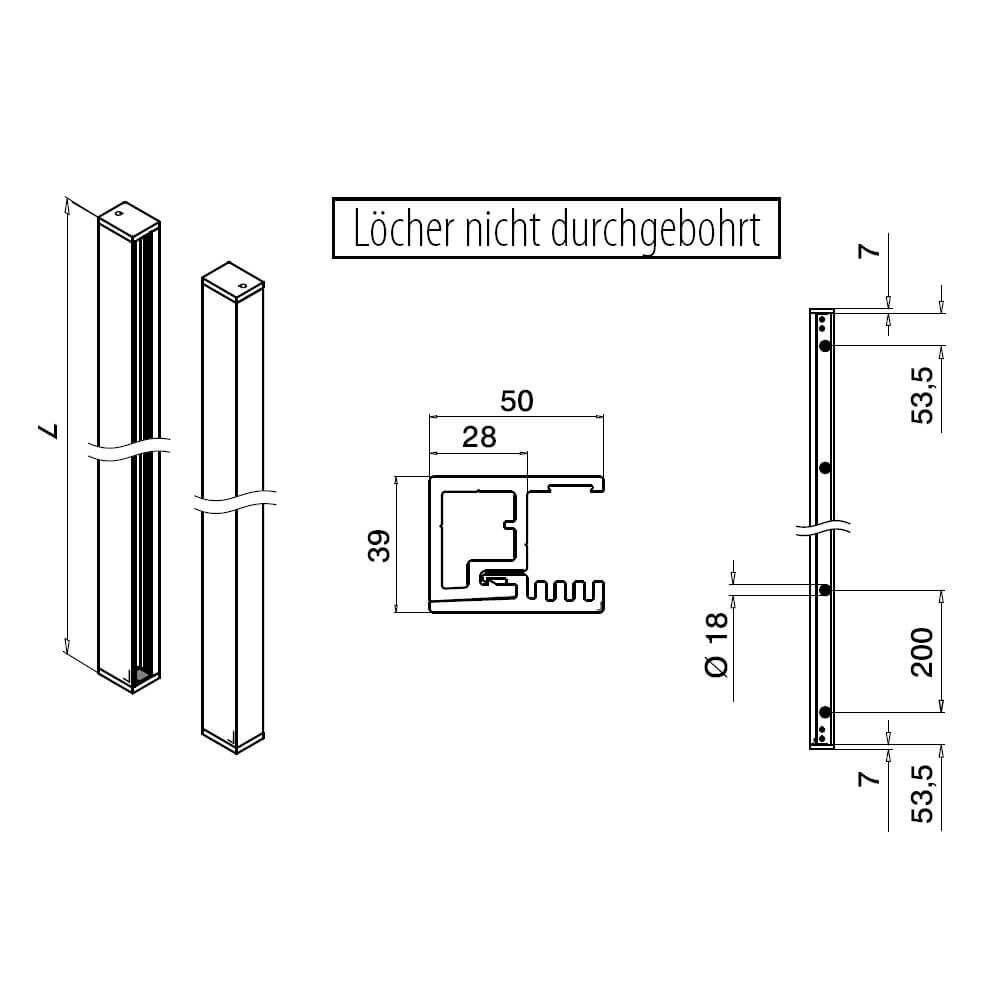 Q-railing Easy Glass View Profilset für Französischen Balkon, Wandmontage