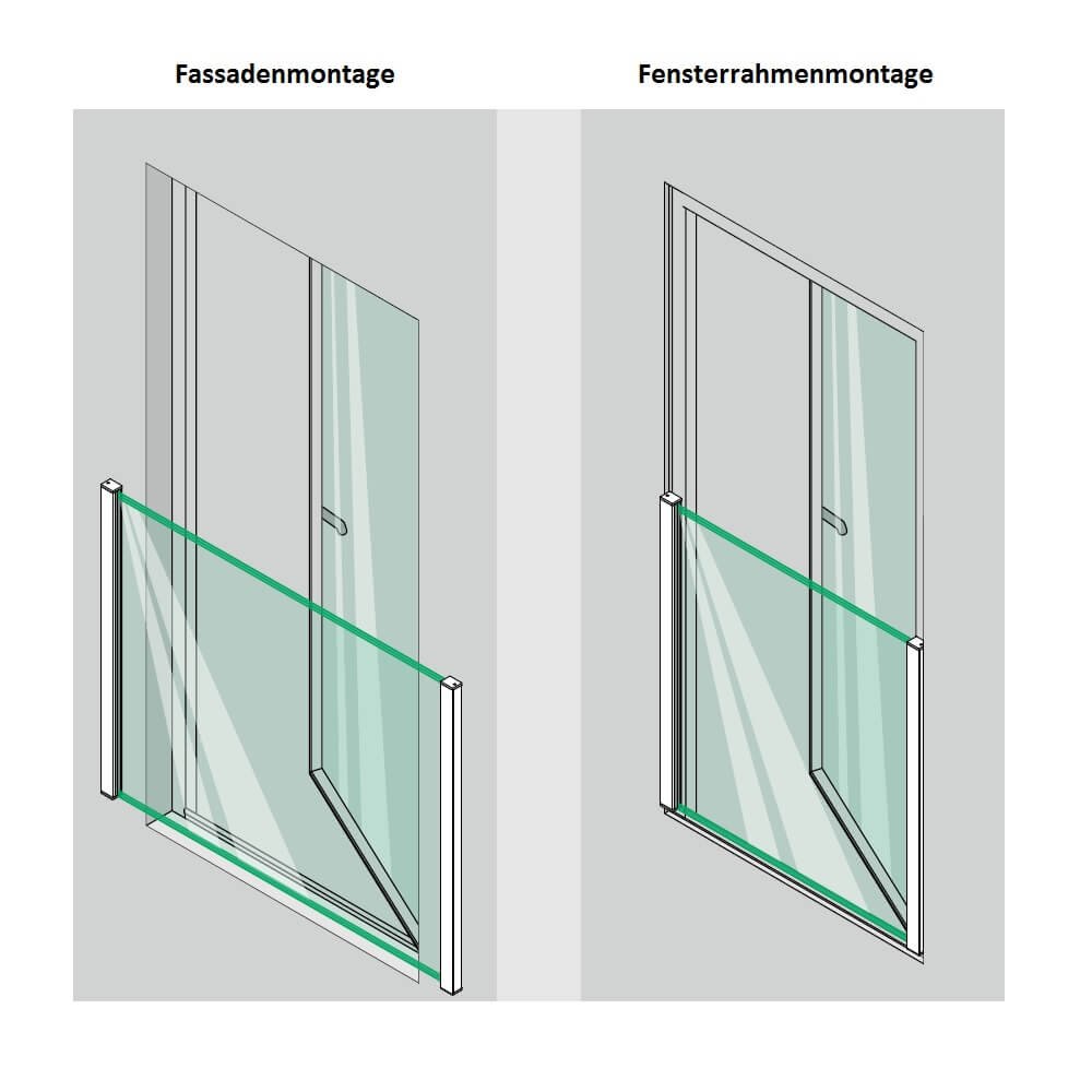 Q-railing Easy Glass View Profilset für Französischen Balkon, Fassaden ...